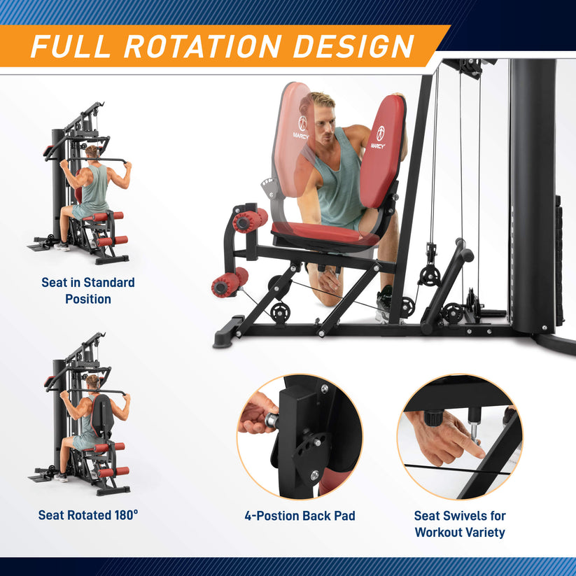 Marcy 120lb Home Gym with Reverse Row and Leg Press – Finer Fitness Inc.